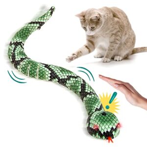 faukait cat toys snake,smart sensing snake cat toy,kitten toys interactive cat toy,usb rechargeable electric simulation slithering serpent-for kids, cats & dogs,game play toy