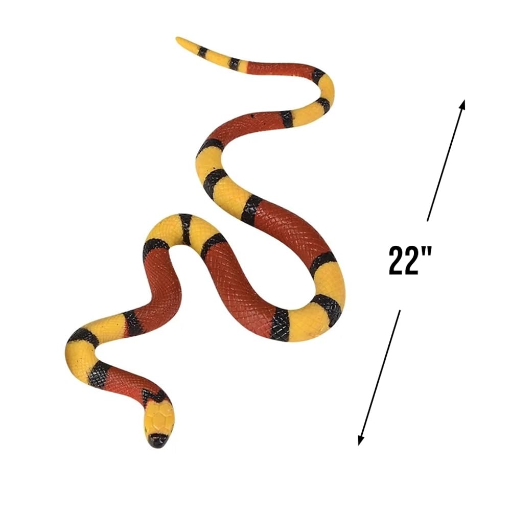 Rhode Island Novelty The Toy Network Fake Snake - Mega Stretch Snake 22" - Stretches Up to 5 Feet - Set of 2