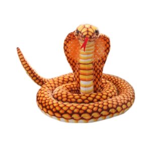 refavor snake stuffed animals - 31.5" large cobra snake plushies toy gifts realistic snake plush toys cobra snake stuffed animals prank props animal party decorations favors gifts(yellow)