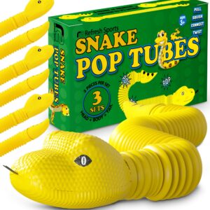 Animal Pop Tubes Snake Toys for Kids Sensory Toys - Toddler Fidget Toys for Boys & Girls- Engaging Pop Tube Sensory Toy for Toddlers - Snake Toy Sensory Tubes for Children Party Favors Fidget Tubes