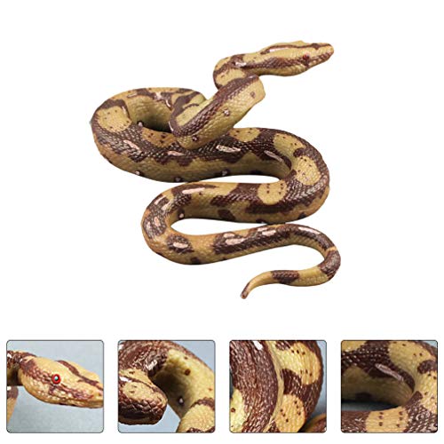 Amosfun High Simulation Python Model Toy Big Realistic Snake Halloween Tricky Creepy Prank Scary Snake Toy