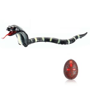 ufurty remote control snake rechargeable simulation rc snake toy 17" long fake cobra animal trick terrifying mischief toy for kids children