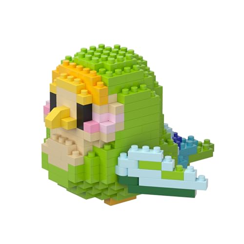 Elegrafy Parrot Cute Bird Series Mini Bricks Micro Building Kit for Kids Pets Toys Compatible Nano (Green Golden Parrot)