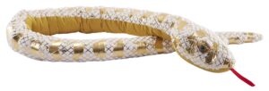 wild republic foilkins snakes, lemon blast ball python, stuffed animal, 54 inches, gift for kids, plush toy, fill is spun recycled water bottles