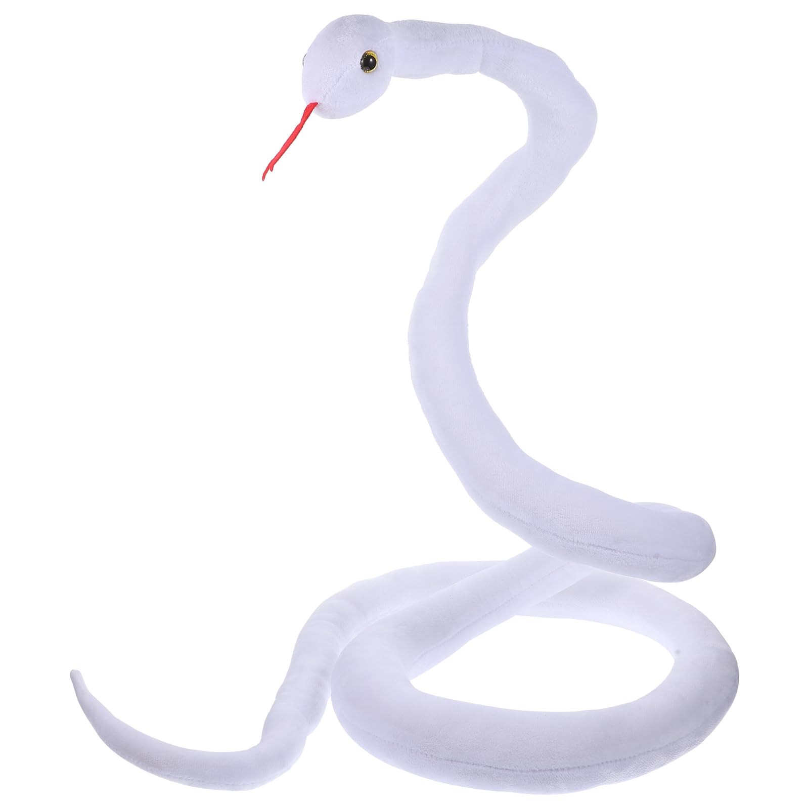 LUOZZY Prank Snake Doll Plush Snake Model Large Snake Stuffed Fake Snake Prop Halloween Decor, White - 200CM