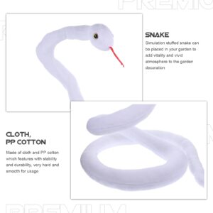 LUOZZY Prank Snake Doll Plush Snake Model Large Snake Stuffed Fake Snake Prop Halloween Decor, White - 200CM