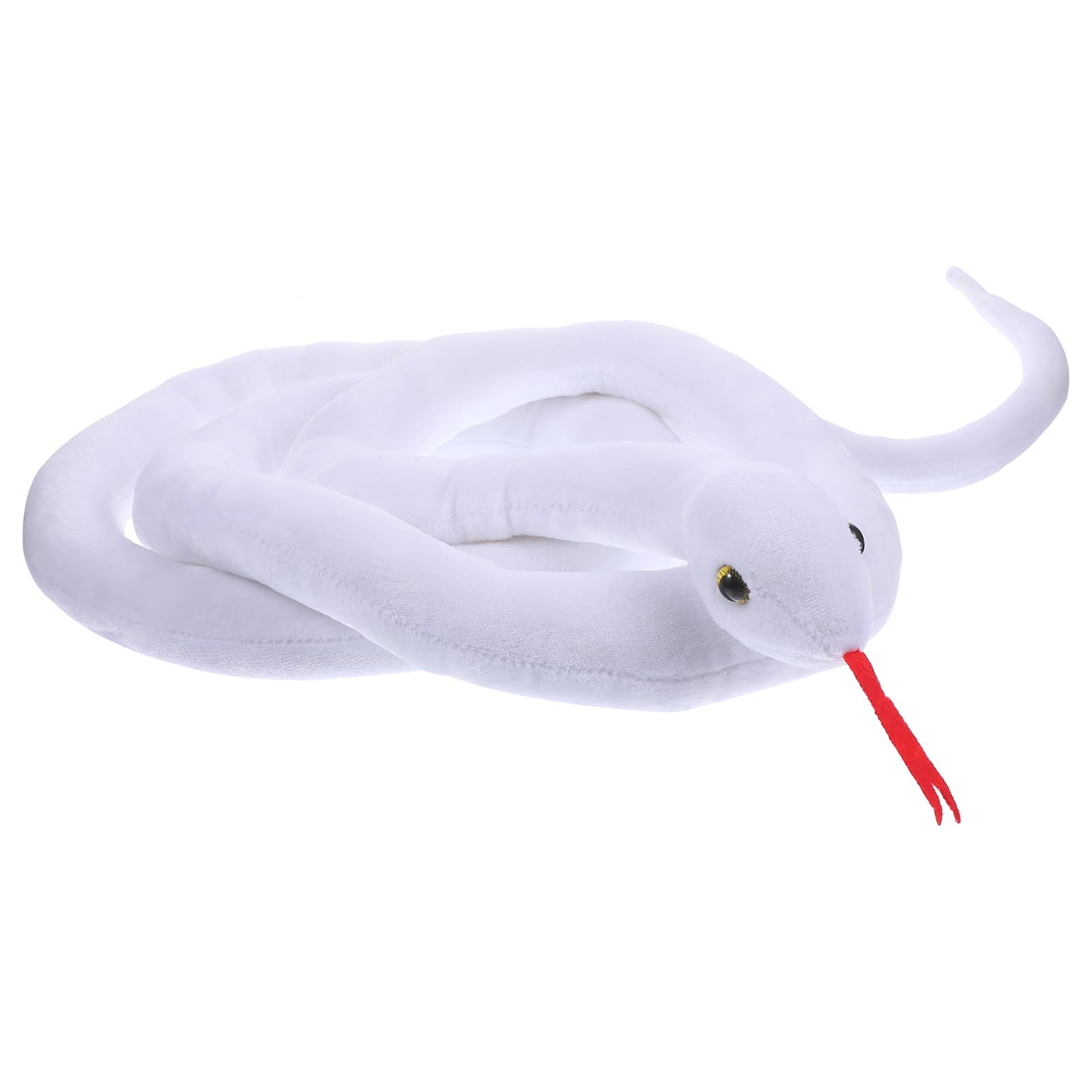 LUOZZY Prank Snake Doll Plush Snake Model Large Snake Stuffed Fake Snake Prop Halloween Decor, White - 200CM