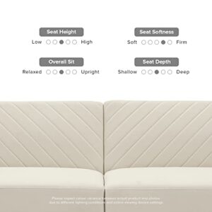 mopio Futon Sofa Bed, Couch, Small Sofa, Sleeper Sofa, Loveseat, Mid Century Modern Futon Couch, Sofa Cama, Couches for Living Room (Snow Velvet)