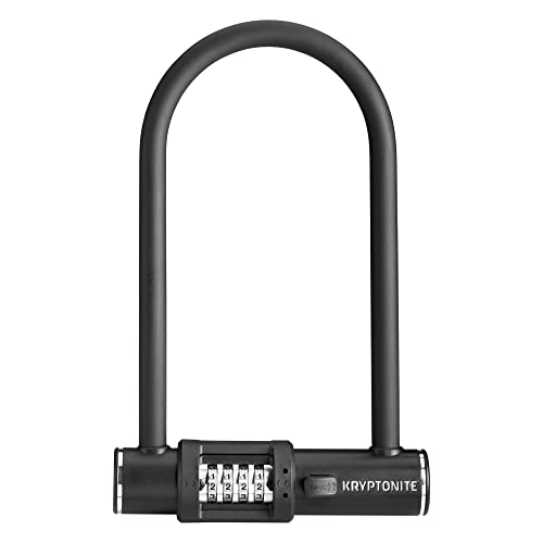 Kryptonite Combo Bike U-Lock Standard, Anti-Theft Security Bicycle Lock, 12mm Steel Shackle, 4-Digit Resettable Combination U Lock for Scooter Road Mountain Bikes