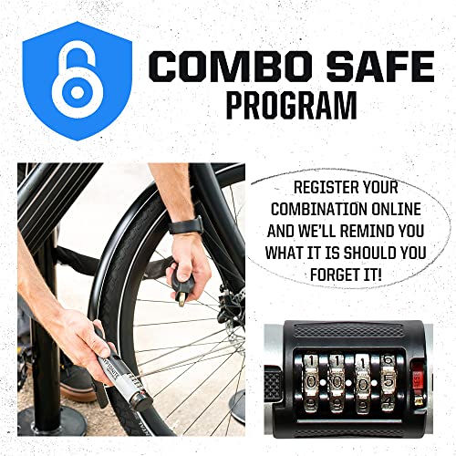 Kryptonite Combo Bike U-Lock Standard, Anti-Theft Security Bicycle Lock, 12mm Steel Shackle, 4-Digit Resettable Combination U Lock for Scooter Road Mountain Bikes