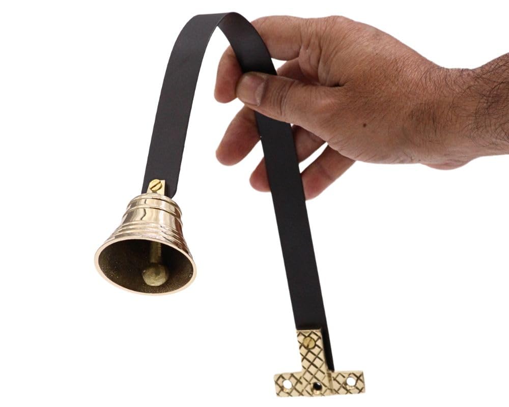 Roorkee Instruments Dog Doorbell Solid Brass Bell, Premium Quality Dog Training Bell for Loud Clear Sound, Metal Dog bell with Screws for disciplining, Doorbell For Stores, Restaurants, Bar and Hotel.