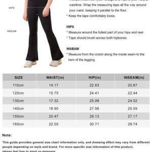 Girl's Leggings Cross High Waisted Flare Pants Yoga Bootcut Pants Solid Color Full Length Bell Bottoms 9-10 Years