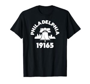 philly neighborhood 19165 zip code philadelphia liberty bell t-shirt