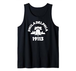 philly neighborhood 19113 zip code philadelphia liberty bell tank top