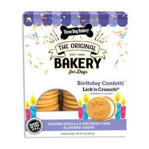 three dog bakery birthday confetti lick'n crunch 13 ounce (pack of 1)