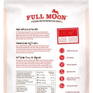 Full Moon Beef Jerky Healthy All Natural Dog Treats Human Grade Made in USA Grain Free 11 oz