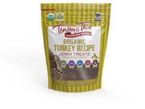 tender & true organic turkey jerky treat, 4 oz bag