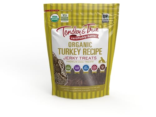 Tender & True Organic Turkey Jerky Treat, 4 oz bag