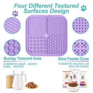 LUKITO Lick Mat for Dogs & Cats 2 Pack with Suction Cups, Dog Lick Mat for Anxiety Relief, Dog Toys to Keep Them Busy, Peanut Butter Licking Pad for Boredom Reducer, Perfect for Bathing Grooming