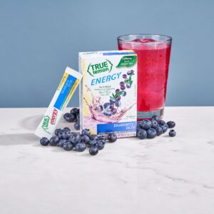 True Lemon Energy, Blueberry Acai & Strawberry Dragonfruit Drink Mix with By The Cup Mood Spoons