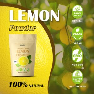 Grelim Lemon Powder 11.30 Oz, 100% Lemon Juice Freeze Dried Powder, Filler Free, Gluten-Free, Rich in Natural Vitamin C Fresh Squeezed Lemon Flavor Great for Beverages, Smoothies 320g