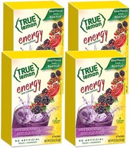 true lemon (energy drinks) wild blackberry pomegranate, instant powdered drink mix, 6 count (pack of 4)