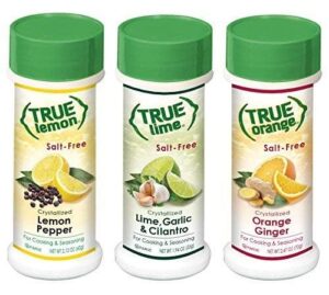 true lemon pepper, orange ginger, & lime garlic cilantro spice shaker kit