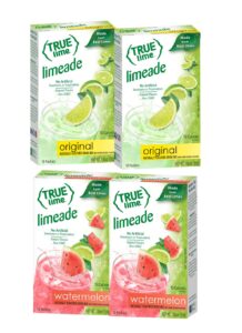 true lime limeade & watermelon (pack of 4 | 2 boxes each flavor) 10ct each box. true lemon | true citrus