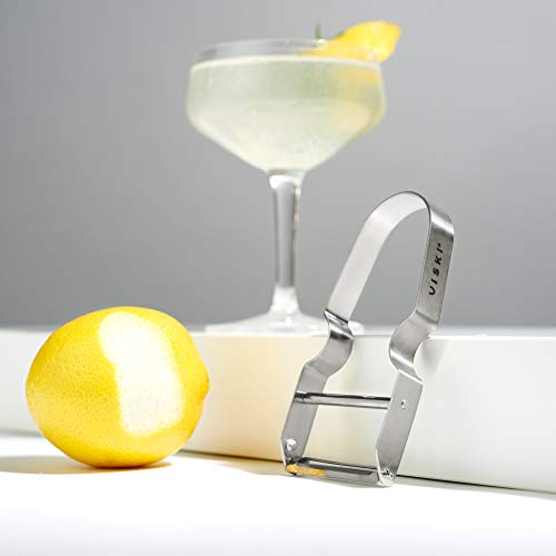 Viski Citrus Peeler Tool, Fruit Peeler for Cocktails, Bar Peeler Stainless Steel, Lemon Peeler, Professional Grade Cocktail Peeler, Bartender Tools