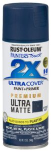 rust-oleum 331183 painter's touch 2x ultra cover spray paint, 12 oz, ultra matte evening navy