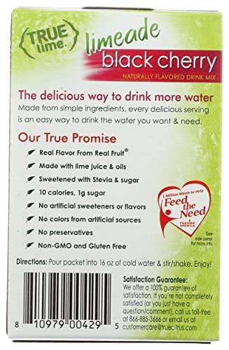 True Citrus Black Cherry Lemonade Water Enhancer Flavored Drink Mix, Non GMO, 1.06 Ounces (Pack Of 12)