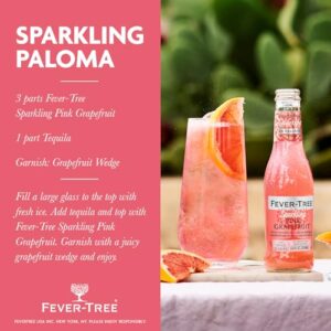 Fever Tree Sparkling Pink Grapefruit - Premium Mixer - Refreshing Beverage for Cocktails & Mocktails. Naturally Sourced Ingredients, No Artificial Sweeteners or Colors - 200 ML Bottles - Pack of 24