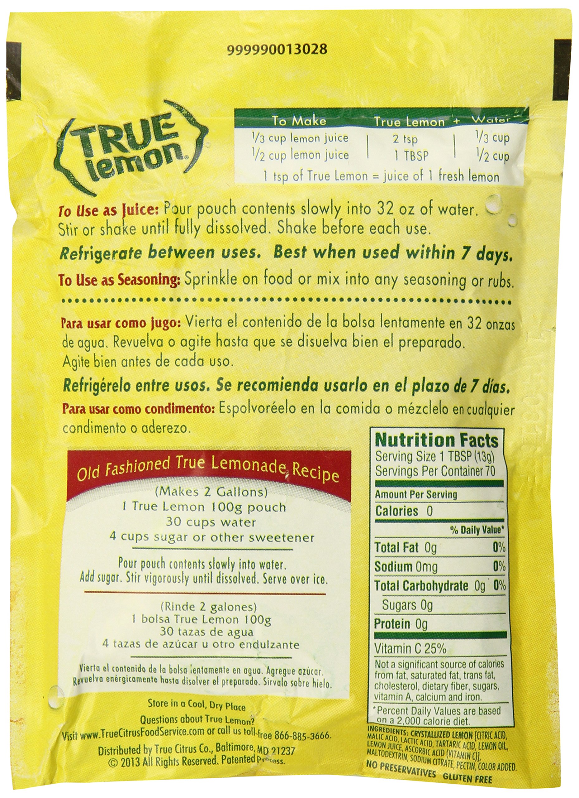 True Lemon Juice Mix, 3.53 Ounce (Pack of 10)