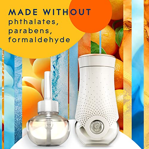 Glade PlugIns Refills Air Freshener Starter Kit, Scented and Essential Oils for Home and Bathroom, Coastal Sunshine Citrus, 4.02 Fl Oz, 2 Warmers + 6 Refills