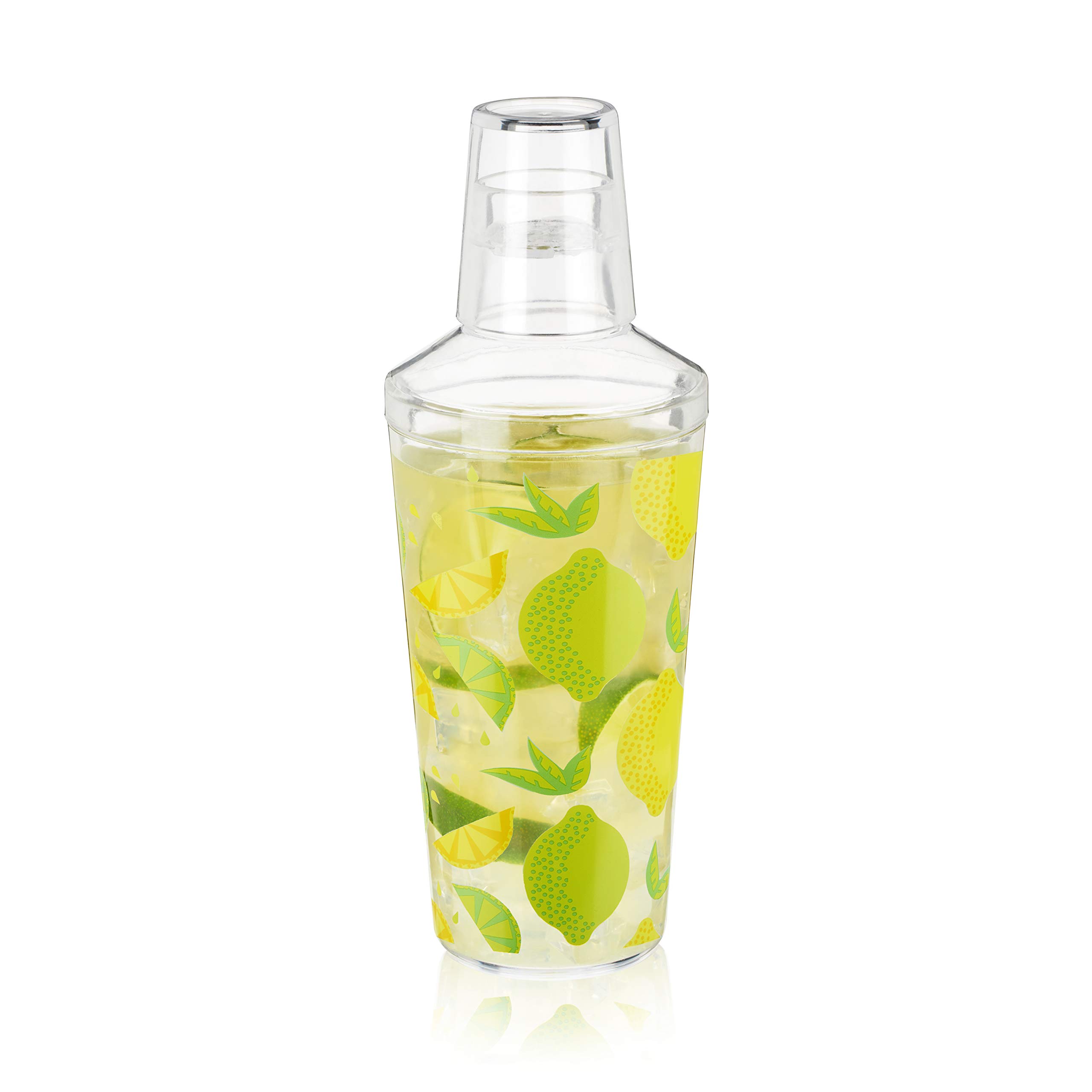 True 16oz Plastic Cocktail Mixing, Set of 1, Citrus Patterned Shaker