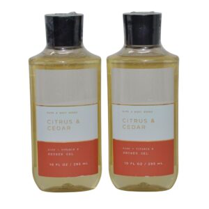 bath & body works shower gel gift set 10oz each pack of 2 (citrus and cedar)