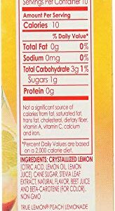 True Lemon Peach Lemonade Drink Mix, 0.106 Ounce - 10 per pack -- 12 packs per case.