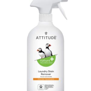 ATTITUDE Laundry Stain Remover, Hypoallergenic Safe Ingredients, Effective True Ecological Alternative Products, Citrus Zest, 27.1 Fl Oz (22500)