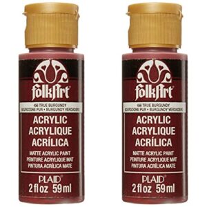 folkart acrylic paint in assorted colors (2 oz), 456, true burgundy (pack of 2)