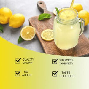 Orgnisulmte Lemon Powder,Whole Lemon Juice Freeze Dried Powder Strong Lemony Flavor 8 Oz