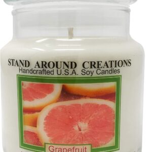 Premium 100% Soy Apothecary Candle - 16 oz.- Grapefruit: A True-to-Life Blend of ripe, Tangy Grapefruit ; an Exotic Fruit That is citrusy.