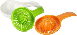 urban trend tango citrus juicer with two juicing heads, lemons, limes, oranges and grapefruit, ergonomic handle, and non-slip base