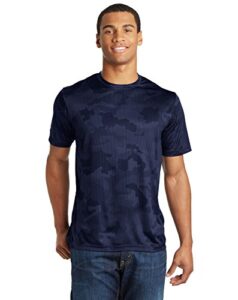 sport-tek men's camohex tee shirt, true navy, 2x-large