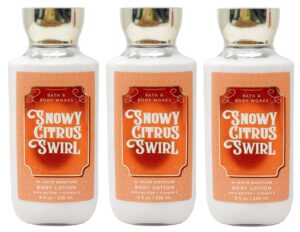 bath & body works snowy citrus swirl - pack of 3 - body lotion 24 hour moisture