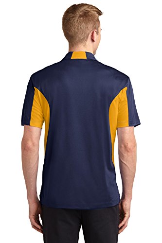 SPORT-TEK Men's Side Blocked Micropique Sport Wick Polo 3XL True Navy/Gold