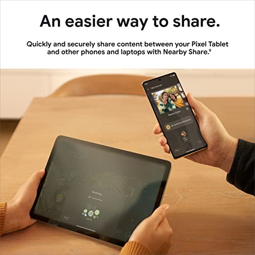 Google Pixel Tablet with Charging Speaker Dock - Android Tablet with 11-Inch Screen, Smart Home Controls, and Long-Lasting Battery - Hazel/Hazel - 256 GB