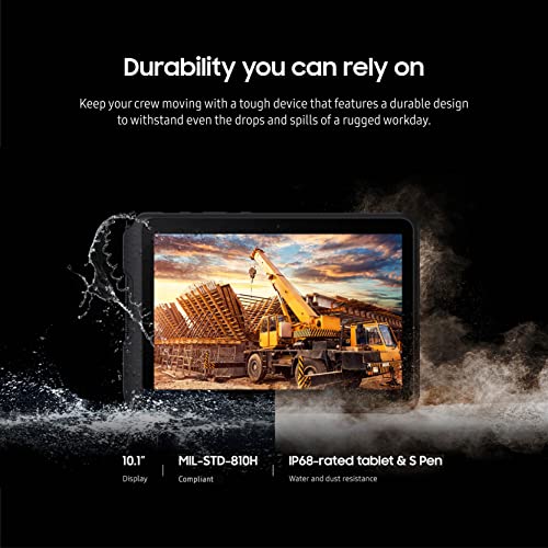 SAMSUNG Galaxy TabActive4 Pro 10.1” 64GB 5G Android Work Tablet, LTE Unlocked, 4GB RAM, Rugged Design, Sensitive Touchscreen, Long-Battery Life-for Workers, SM-T638UZKAN14, Black