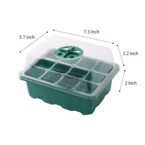 BESSLEE 3 Pack Seed Starter Tray with Humidity Dome and Base (36 Cells Total), Plant Germination Kit for Seeds Growing Starting, Mini Seedling Propagator Small Greenhouse, Reusable Garden Supplies