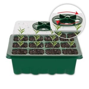 BESSLEE 3 Pack Seed Starter Tray with Humidity Dome and Base (36 Cells Total), Plant Germination Kit for Seeds Growing Starting, Mini Seedling Propagator Small Greenhouse, Reusable Garden Supplies