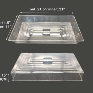 RooTrimmer Humidity Dome, Plastic Clear Seed Starter Dome 1020 Tray Covers Humidifying and Insulating for Greenhouse Germination and Garden Growing (21.5"×11.5", 3.15" Height, 10-Pack)